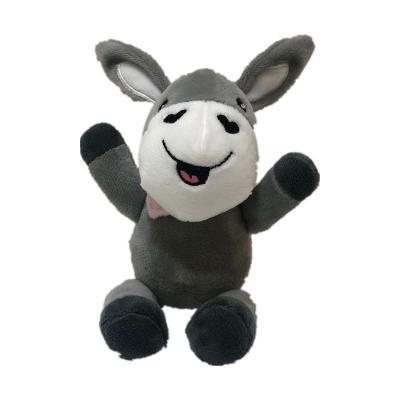 China 0.2m Grey Donkey Infant Plush Toy with Bell - 100% PP Cotton Filling for Baby Sensory Development for sale