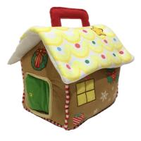 China 0.25M 9.84 Inch Christmas Musical Gingerbread House Plush Toy with Mickey Mouse Design and Storage Compartment for sale