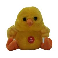 China 14cm 5.51 Inch Soft Easter Plush Toy Chicken with Musical Sound and Custom Printing Options for sale