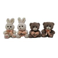 China 5.91in Grey Bunny and Bear Valentine's Day Plush Toys with 60-70 Day Delivery and Custom Printing Options for sale