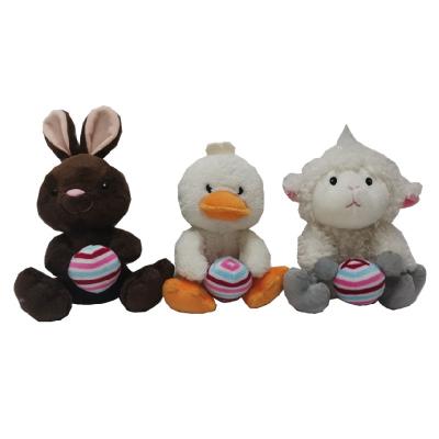 China 18cm 0.59in Singing Easter Bunny Plush Toy with Duck and Sheep Animals - EU/US/CA Certified Safety Standards for sale