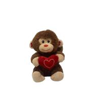 China 17cm 6.69IN Valentine's Day Monkey Stuffed Animal with Heart - Soft Plush Toy with 60-70 Day Delivery for sale