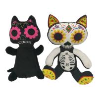 China 0.92ft Skeleton Cat Halloween Stuffed Animal with LED Compatibility - Custom Printing & EN71 Certified for sale