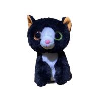 China 7.09in Black Kitty Halloween Stuffed Animal with Voice Recording Feature - 3 AAA Battery Powered Plush Toy for sale