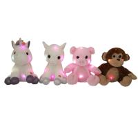 China 11.8 Inch LED Plush Toy Rainbow Unicorn with Custom Music & 3 AAA Battery Power for Farm Animal Collection for sale