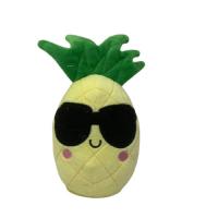 China 18CM Pineapple Pet Plush Toy with Squeaker - 60-70 Day Delivery, PP Cotton Filling for sale