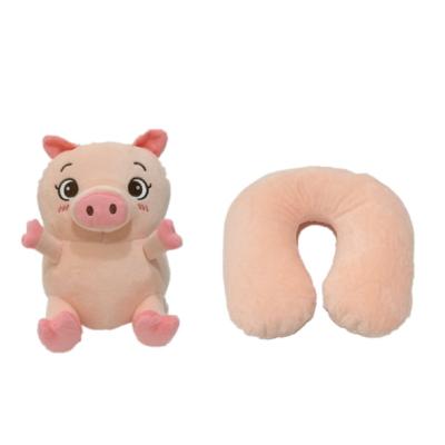 China Sonny 25cm 7.87 Inch Pig Plush Toy with Neck Pillow Function - Soft Material Particle Filling for sale