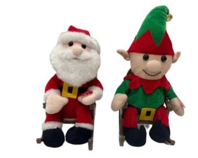China 23CM Santa Singing Dancing Stuffed Animal with Plush Material and 60-70 Day Delivery for Christmas Decor for sale