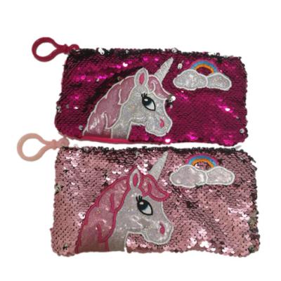 China 7.87 Inch Sequin Unicorn Pencil Case - Multi-Functional Pen Bag for School Children with Various Design Options for sale