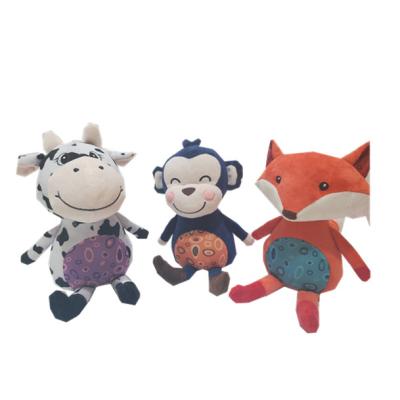 China 0.2m Recording Plush Toy Collection - Cow, Monkey, Fox with Voice Playback - 3 AAA Battery Powered ROHS Certified for sale