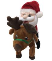 China 35cm Walking Singing Santa Claus Moose Stuffed Animal Toy with 60-70 Day Delivery and OEM Options for sale