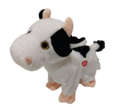 China 0.22m 8.66in Plush Cow Stuffed Animal with Singing and Dancing Functions - PP Cotton Filling for sale