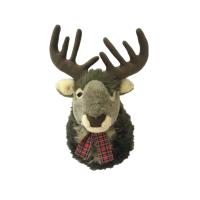 China 45cm Realistic Elk Stuffed Animal with Red Bow Tie - Premium Plush Home Decor 17.72in Wall Mount for sale