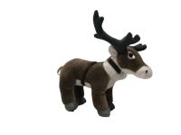 China 20CM Christmas Reindeer ECO Friendly Stuffed Animal with Harness Printing Lapland Plush Toy for sale