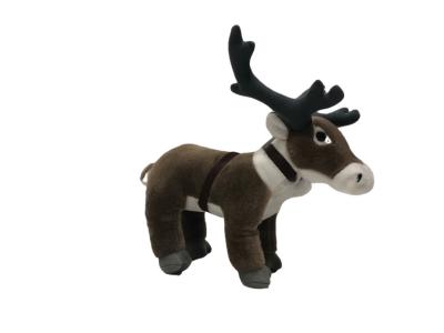 China 20CM Christmas Reindeer ECO Friendly Stuffed Animal with Harness Printing Lapland Plush Toy for sale
