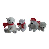 China 4-Piece Coca-Cola Polar Bear Plush Toy Set - 90mm (3.54in) Christmas Collectibles with Red Scarf for Promotional Gifts for sale
