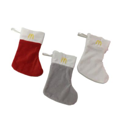 China 18cm 7.09in McDonald's Soft Cable Knit Christmas Stockings OEM - Sequins Material, 60-70 Day Delivery for sale