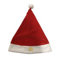 China 0.4M 15.75in Red Velvet McDonald's Santa Hat with Sequins - 60-70 Day Delivery for sale