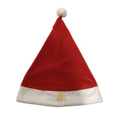 China 0.4M 15.75in Red Velvet McDonald's Santa Hat with Sequins - 60-70 Day Delivery for sale