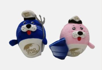 China Sea Lion Stuffed Animal Plush Toy Blue Pink 22cm Soft Gift for Kids for sale