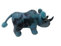 China OEM Blue Rhinoceros Stuffed Animal Ultra Soft Plush Toy 30cm 100% PP Cotton for sale