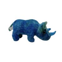 China Blue Plush Rhinoceros Soft Toy 28 cm with 100% PP Cotton Filling and Safety Certification for sale