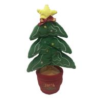 China 37cm Dancing Singing Twisting Christmas Tree Plush Toy with Yellow Star Light and Music Animation for sale
