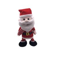 China 33cm Interactive Singing Santa Plush Toy with Walking Motion - Christmas Gift with 3xAA Battery Power for sale