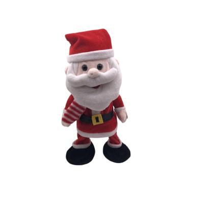 China 33cm Interactive Singing Santa Plush Toy with Walking Motion - Christmas Gift with 3xAA Battery Power for sale