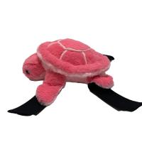 China Pink Long Fur Stuffed Turtle Knee Pad Plush Toy 28cm for Ski Snowboard Skateboard for sale