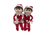 China 38cm Christmas Elf Girl and Boy Stuffed Plush Toy with 100% PP Cotton Filling - Various Designs Available for OEM Manufacturing for sale