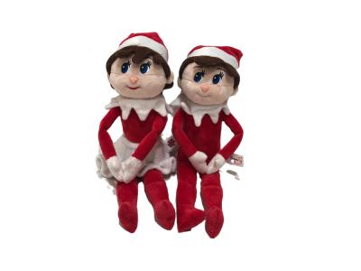 China 38cm Christmas Elf Girl and Boy Stuffed Plush Toy with 100% PP Cotton Filling - Various Designs Available for OEM Manufacturing for sale