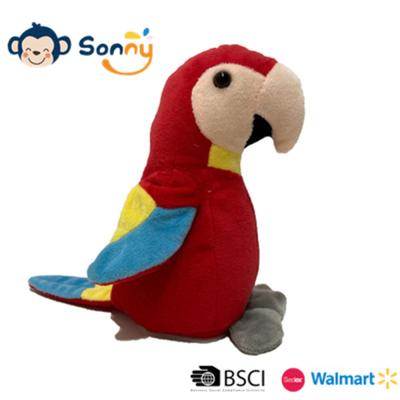 China Talk Back Plush Parrot 30cm Cute Design Interactive Toy for Kids Family Fun Home Decoration for sale
