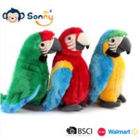 China Talk Back Plush Parrot 30cm Cute Design Interactive Toy for Kids Family Fun Home Decoration for sale