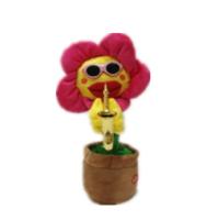 China Plush Electronic Cactus Flower Toy Recording Repeating Talking Back Playing Songs for sale