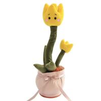 China Plush Electronic Cactus Flower Toy Recording Repeating Talking Back Playing Songs for sale