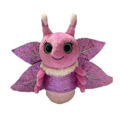 China Purple Fluorescent Fabric LED Plush Toy Fireflies Butterflies 20 cm Soft Plush Toy for sale