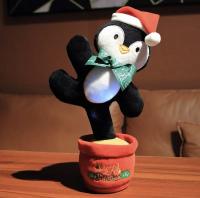 China EN71 Certified Christmas Light Up Singing Plush Animal Toys 3 Assorted Colors for sale