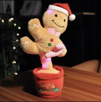 China EN71 Certified Christmas Light Up Singing Plush Animal Toys 3 Assorted Colors for sale