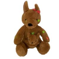 China 30 cm Brown Plush Kangaroo Toy with LED Lights and Lullaby Music - Soft Fuzzy Stuffed Animal for Children for sale