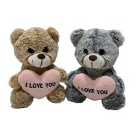 China 18cm 2 Colors Plush Bear Toy with Heart for Valentine's Day Gift Soft Stuffed Teddy for sale