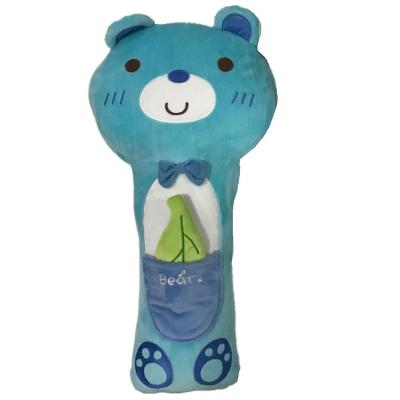 China 45cm Blue Plush Bear Cushion Toy - Soft PP Cotton Filling Car Pillow for Comfort and Relaxation for sale