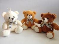 China 20cm Plush Teddy Bear with Bowknot Stuffed Toy 3 Colors BSCI Certified Gift for sale