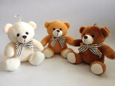 China 20cm Plush Teddy Bear with Bowknot Stuffed Toy 3 Colors BSCI Certified Gift for sale