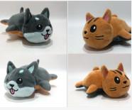 China 12cm PP Cotton Reversible Cat Dog Plush Toy with Music Box - Educational Infant Toy Multiple Designs for sale