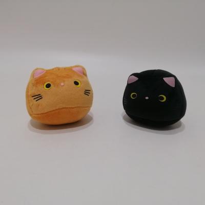 China PP Cotton Two Color Squeaky Cat Plush Toy 6cm with 100% PP Cotton Filling and Machine Washable Design for sale
