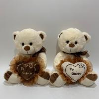 China 20cm 2 Assorted Cute Plush Teddy Bears with Heart for Valentine's Day Gifts for sale