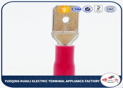 China MDD1.25-250 AWG 22 - 18 6.3mm Insulating Electrical Cable Terminal Connector for sale