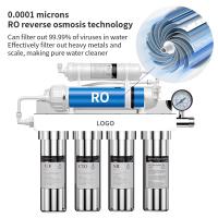 China 7 Grade Stainless Steel Reverse Osmosis System 600GPD for Home Hotel Drinking Water for sale