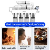 China 7 Grade Stainless Steel Reverse Osmosis System 600GPD for Home Hotel Drinking Water for sale
